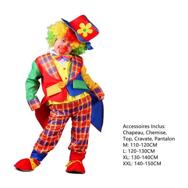 Déguisement Enfant Clown de Cirque Amusant Costume Pour Carnaval Hallo ...