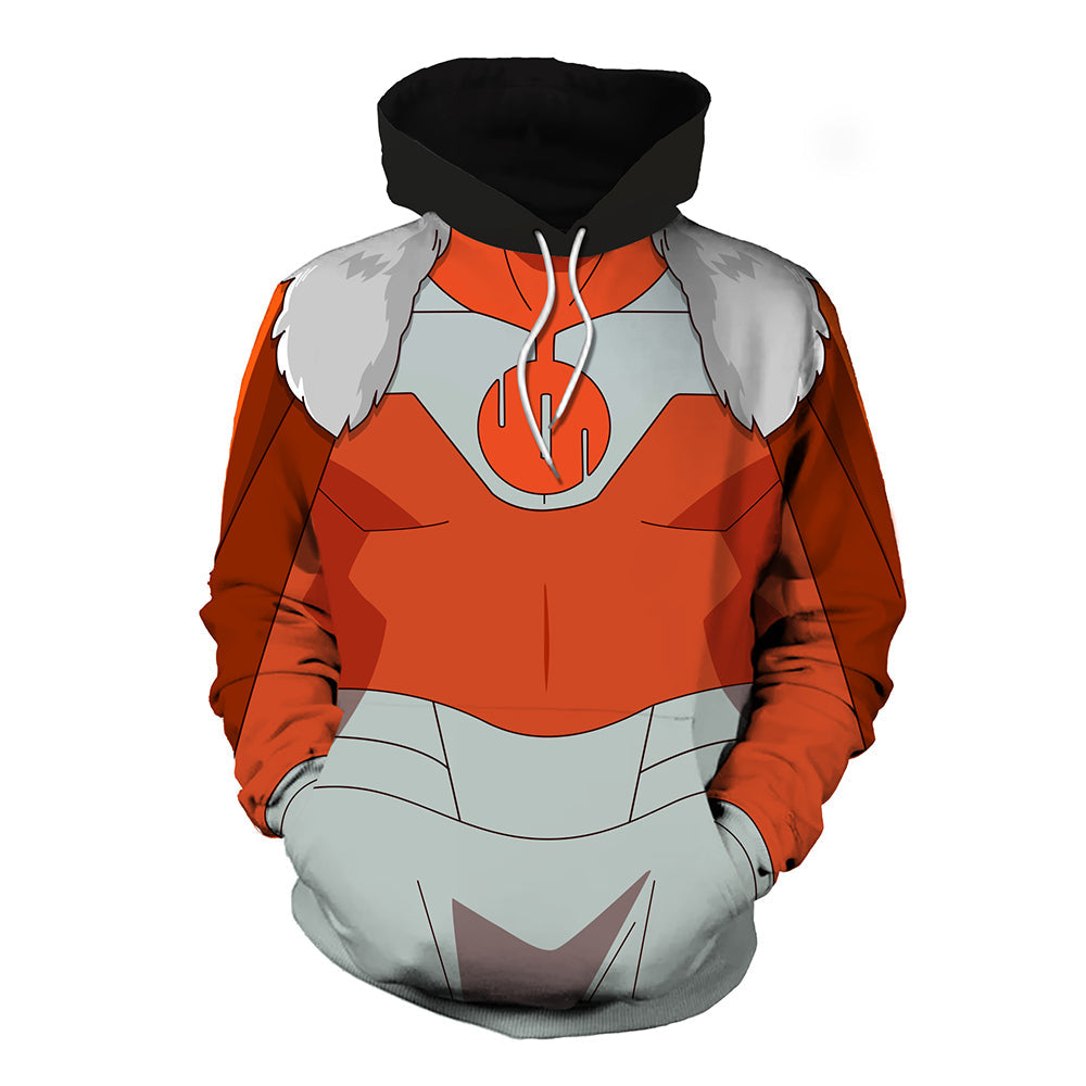 Costume Thragg Invincible(2026) TV Sweat à Capuche Rouge Homme ...