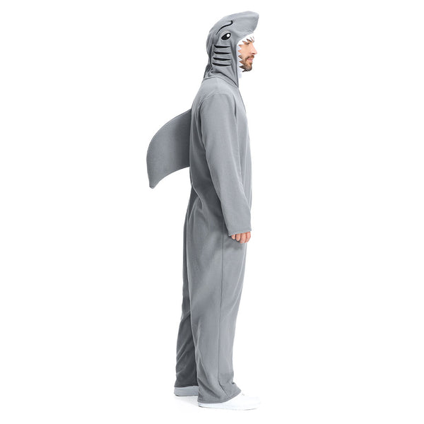 Déguisement Adulte Requin Combinaison Gris Costume d'Halloween ...