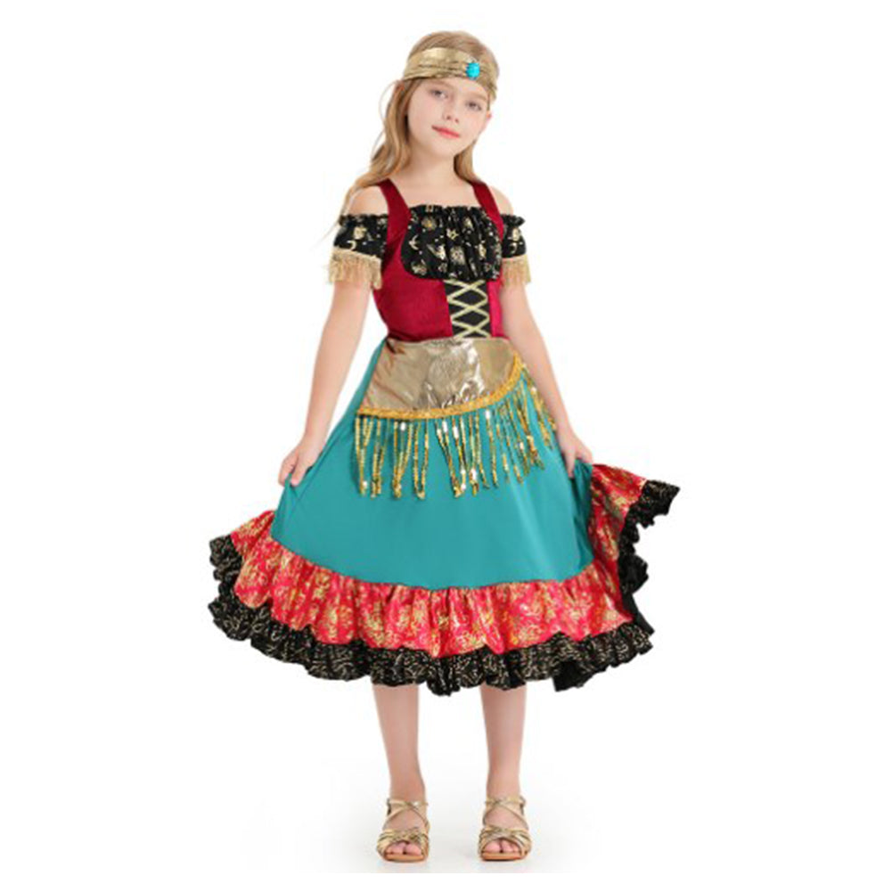Déguisement Enfant Tzigane Robe Bohème Costume d'Halloween ...